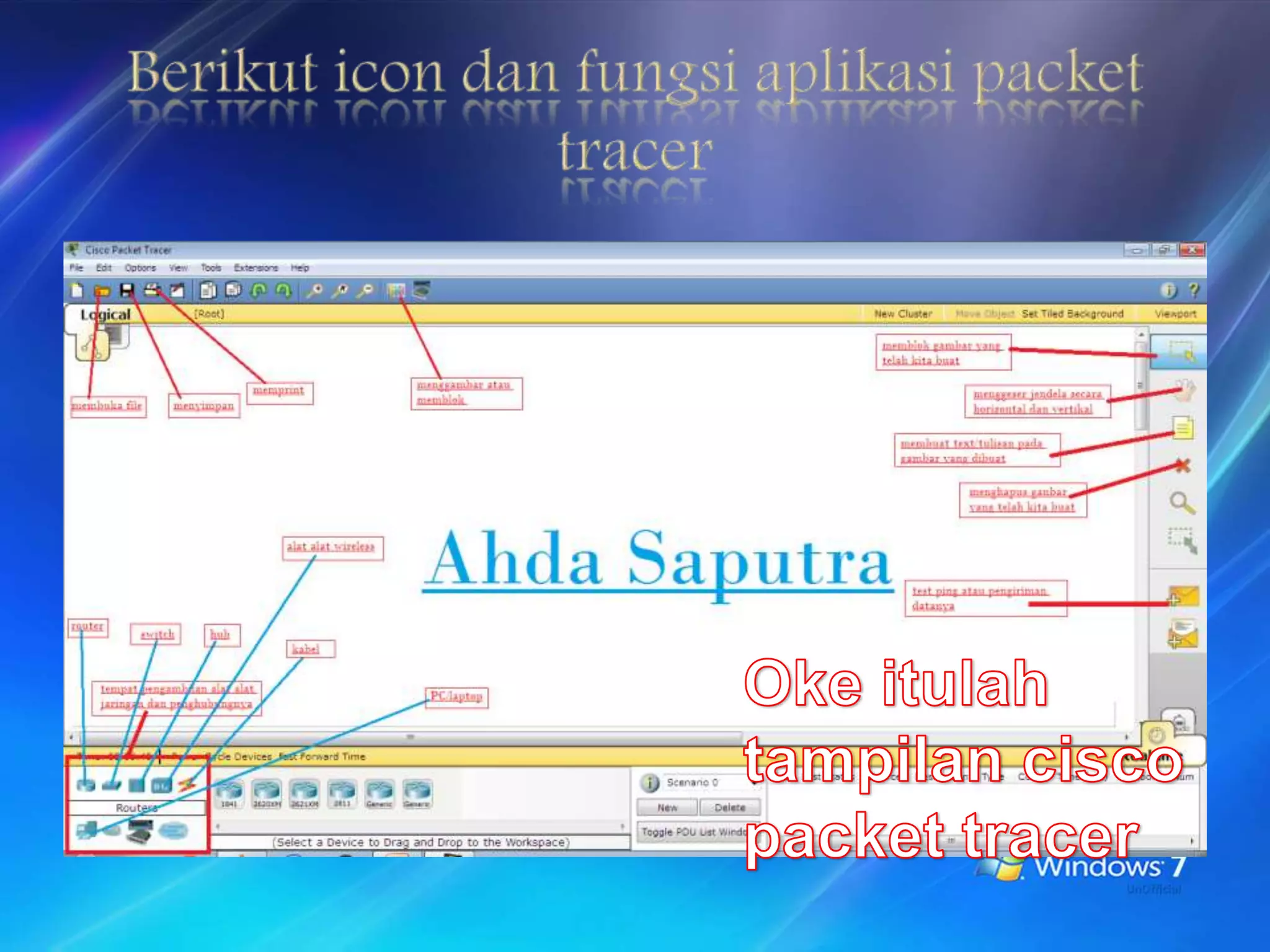 tutorial instalasi packet tracer dan konfigurasi vlan dengan router | PPTX