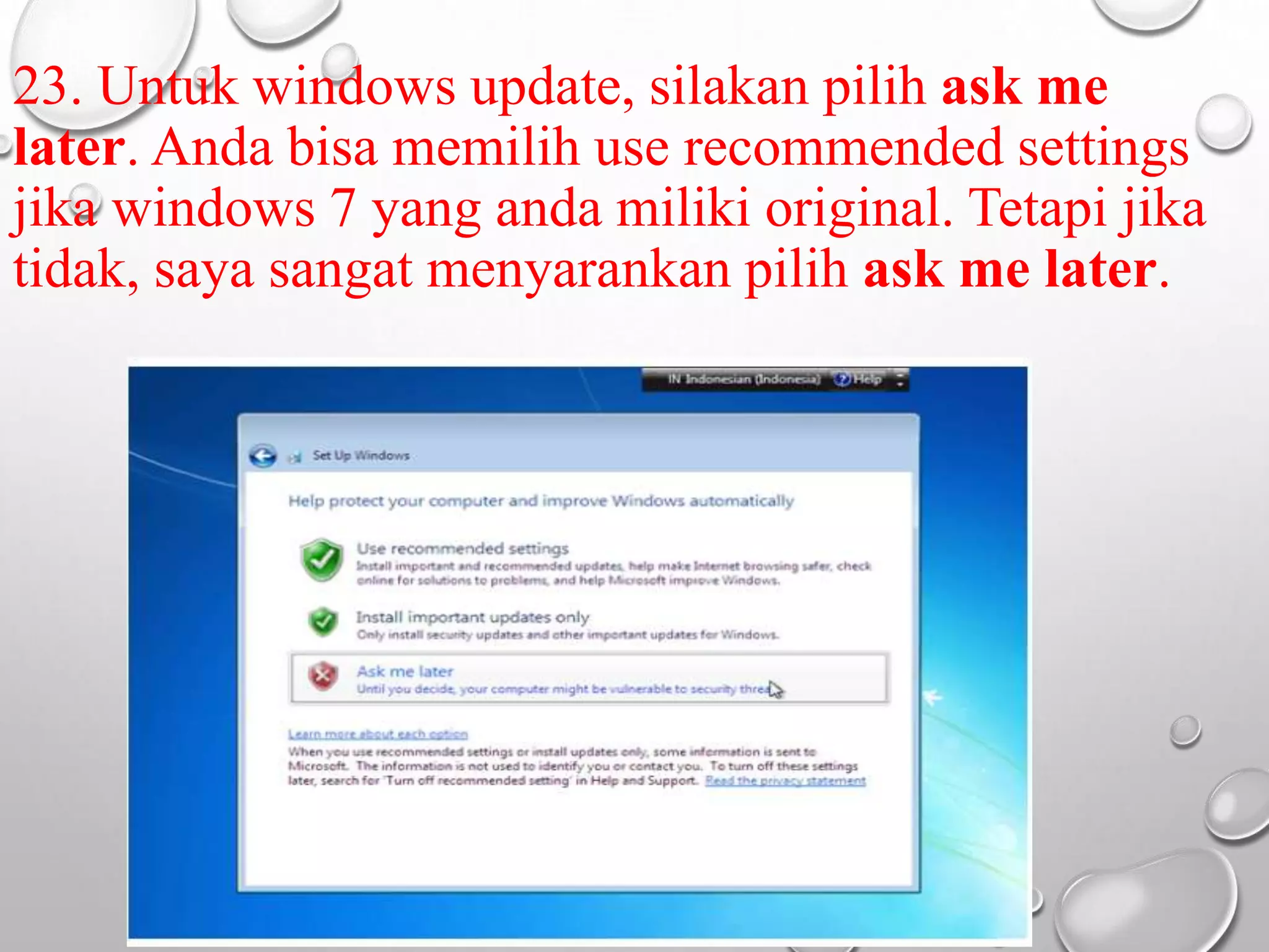 CARA INSTALILASI WINDOWS 7 | PPT