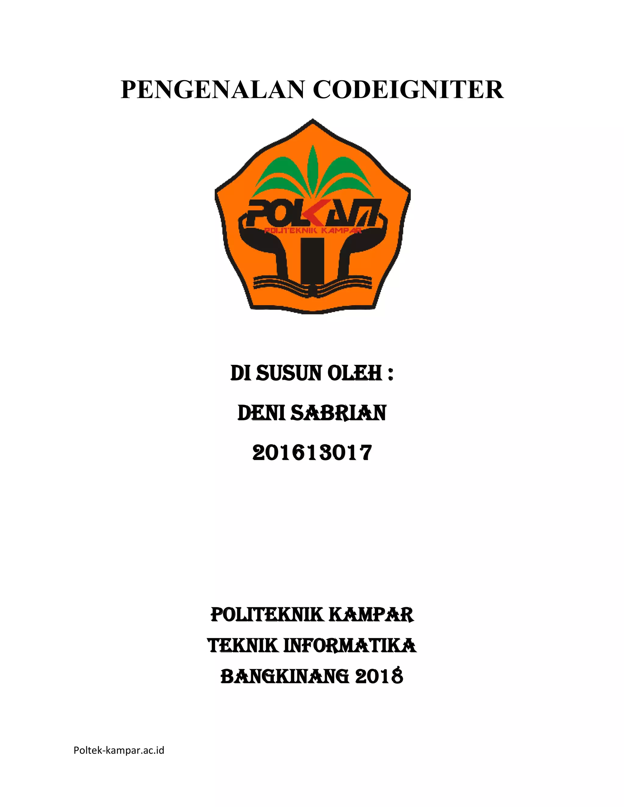 PENGENALAN CODEIGNITER | PDF
