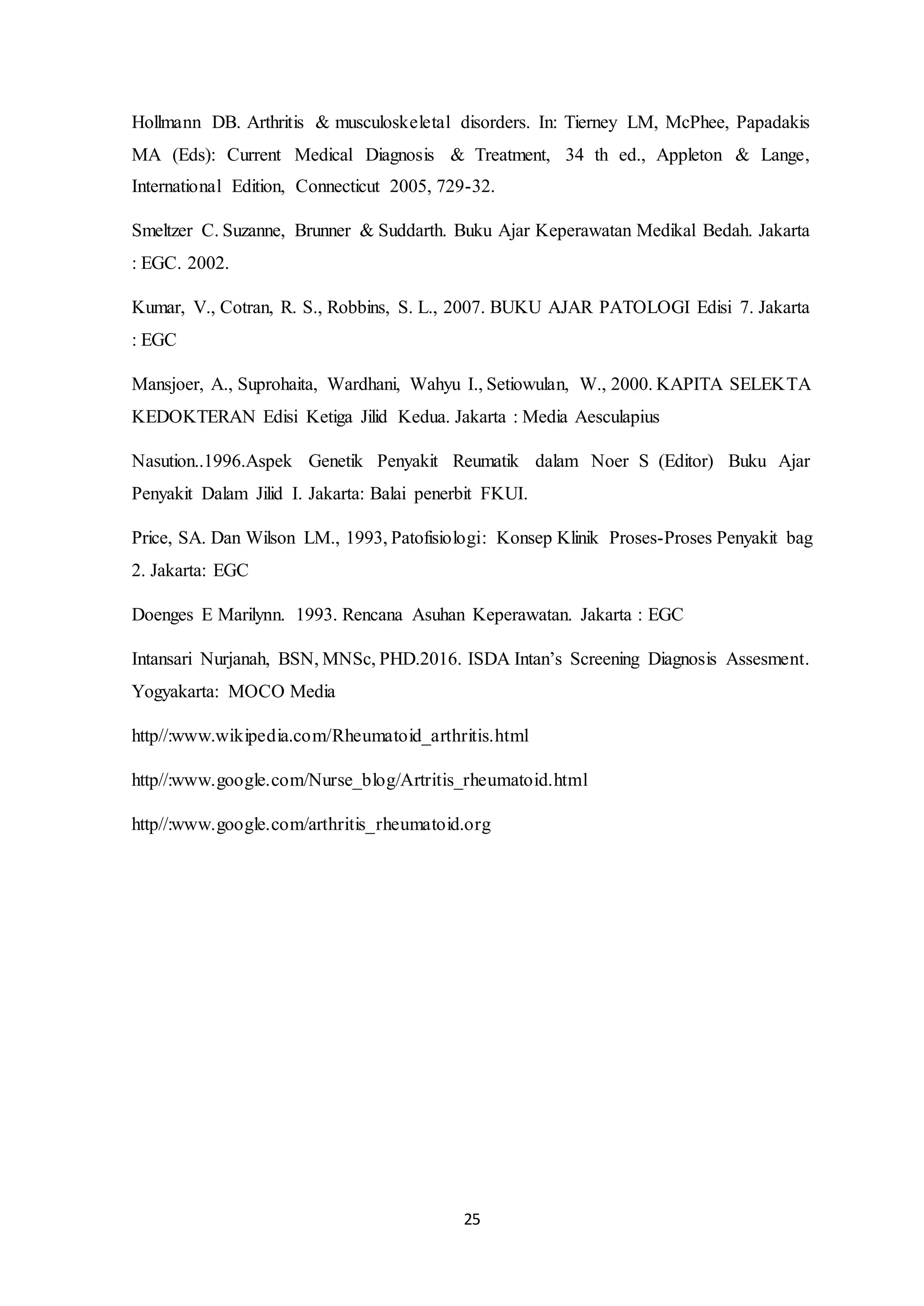 Laporan Pendahuluan Rheumatoid Arthritis | DOCX