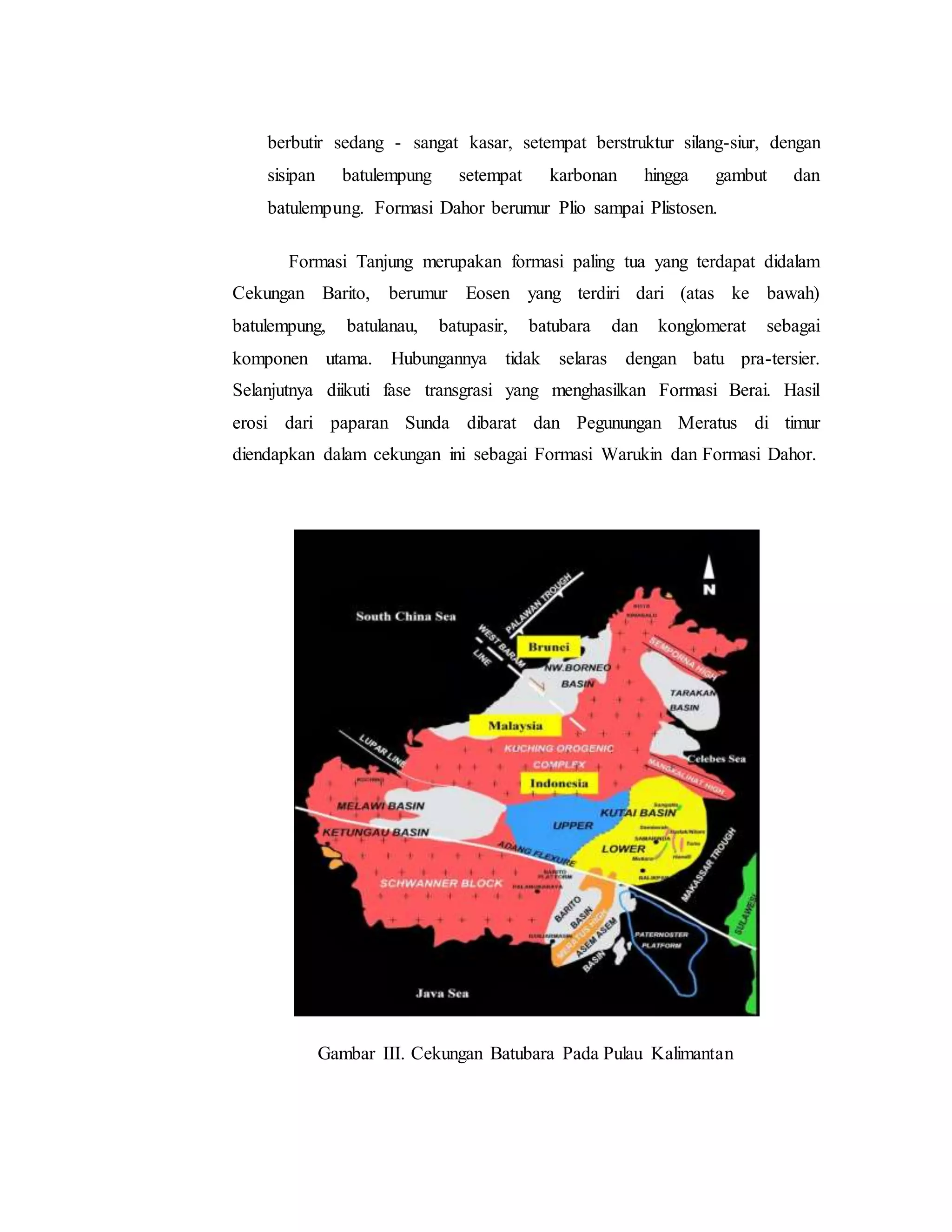 Tugas paper cekungan batubara pada pulau kalimantan | DOCX