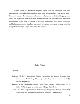 Tanggung Jawab Sosial dan Lingkungan Perusahaan | PDF