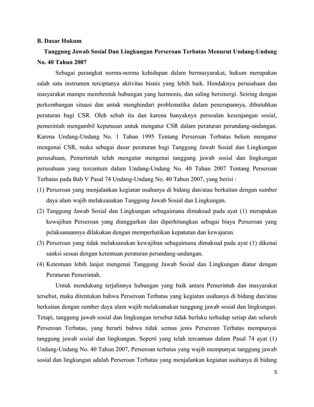 Tanggung Jawab Sosial dan Lingkungan Perusahaan | PDF