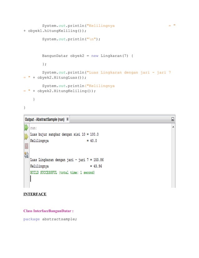 Java (Netbeans) - Abstract & Interface - Object Oriented Programming | PDF