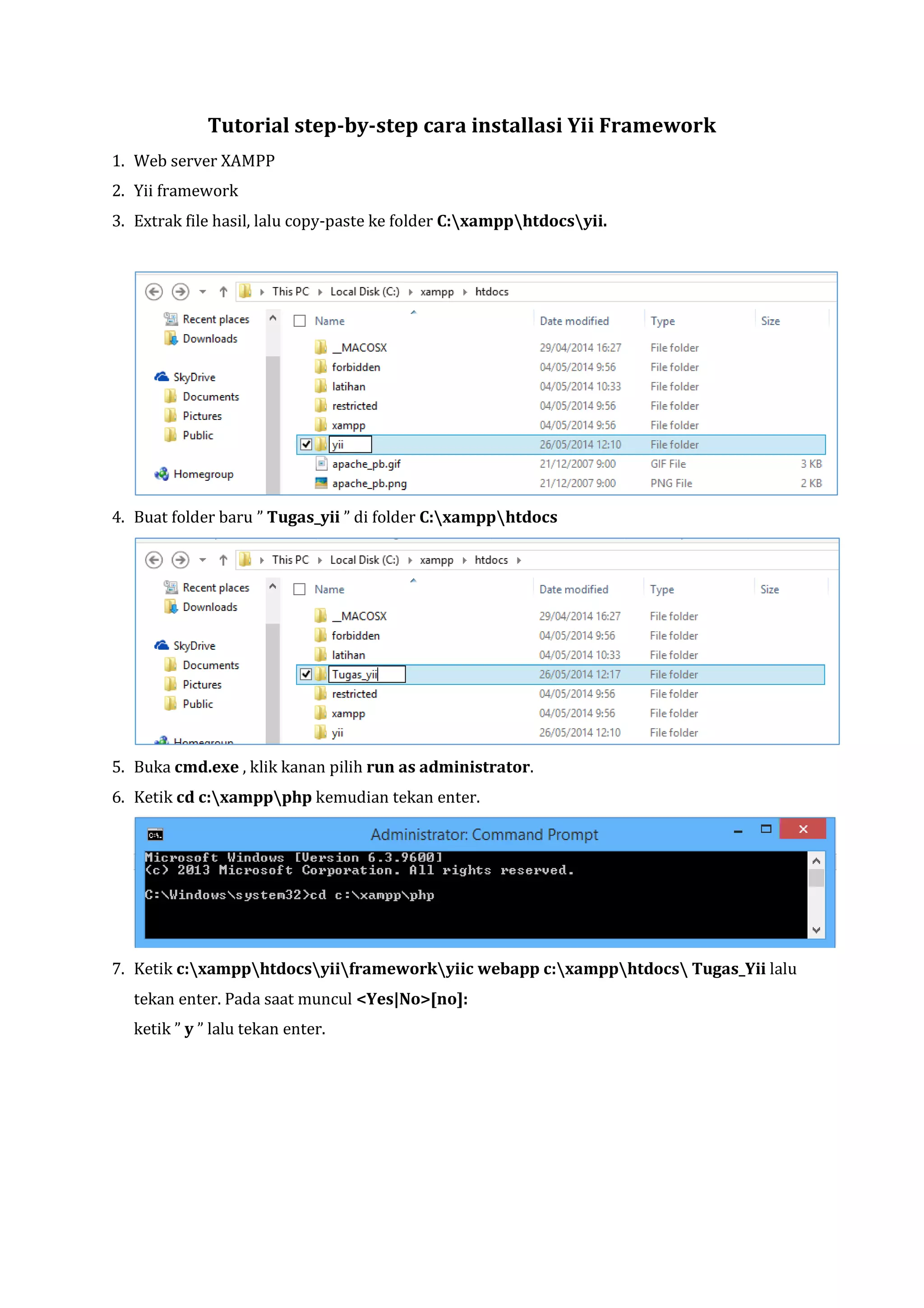 TUGAS_PBW_YIIFRAMEWORK | PDF
