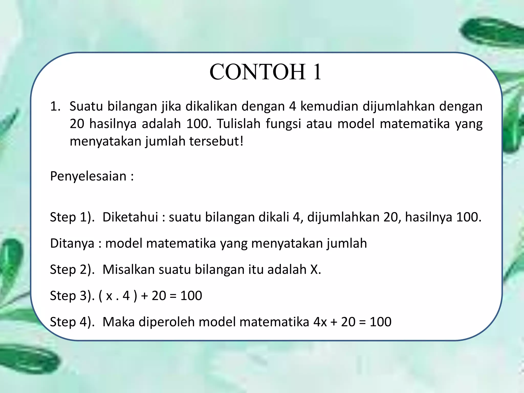 pemodelan matematika | PPTX