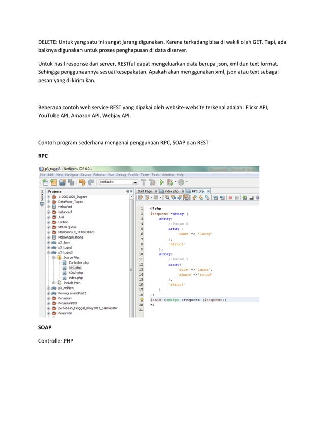 Tugas pemrograman3 rpc,soap,rest_1100631020 | PDF
