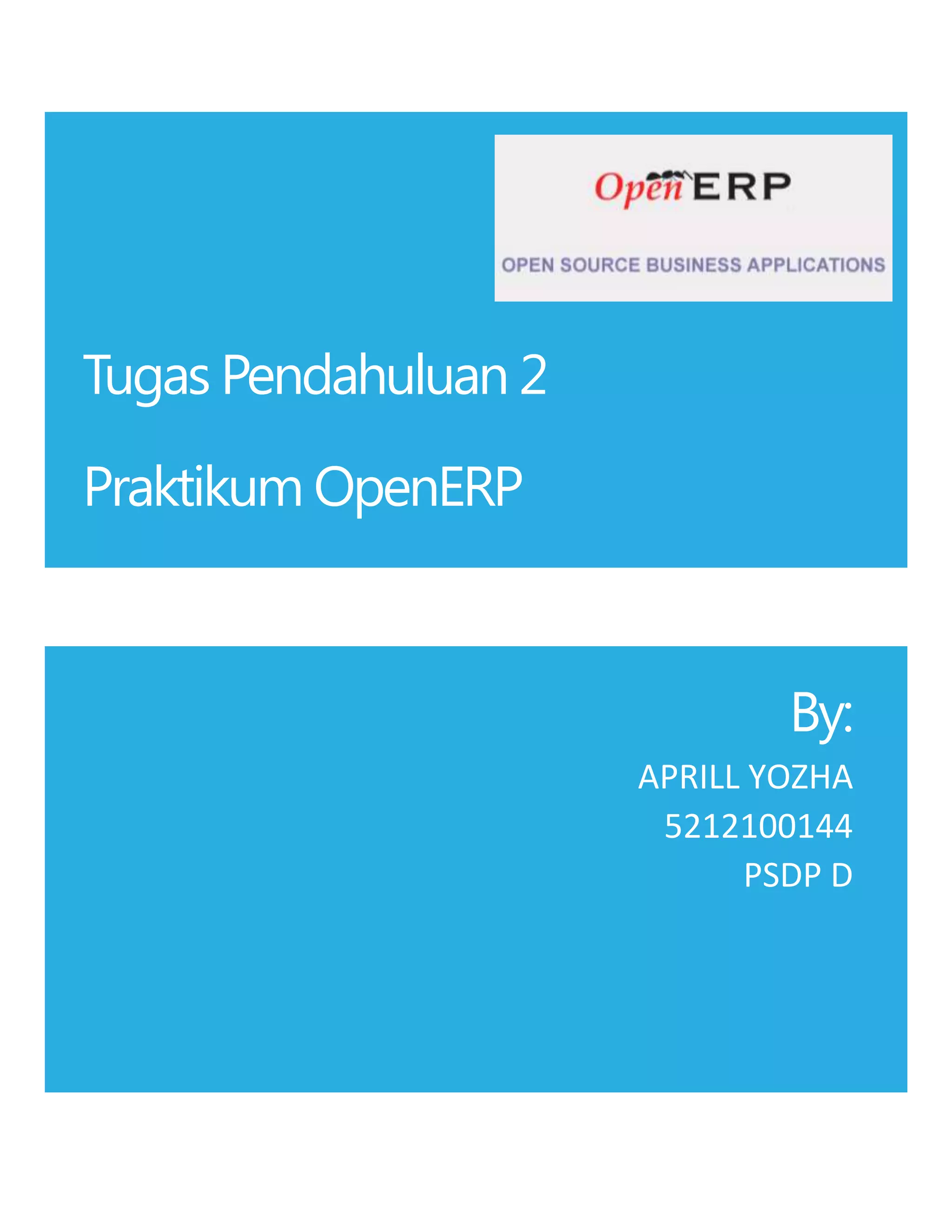 Tugas pendahuluan 2 open erp | PDF