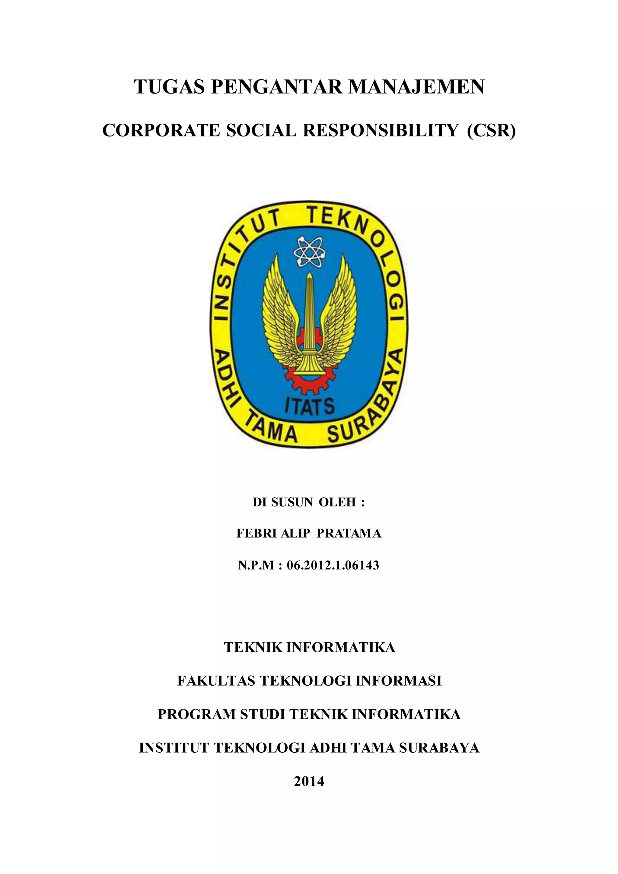 Makalah Corporate Social Responsibility (CSR) - PT. Pertamina | DOCX