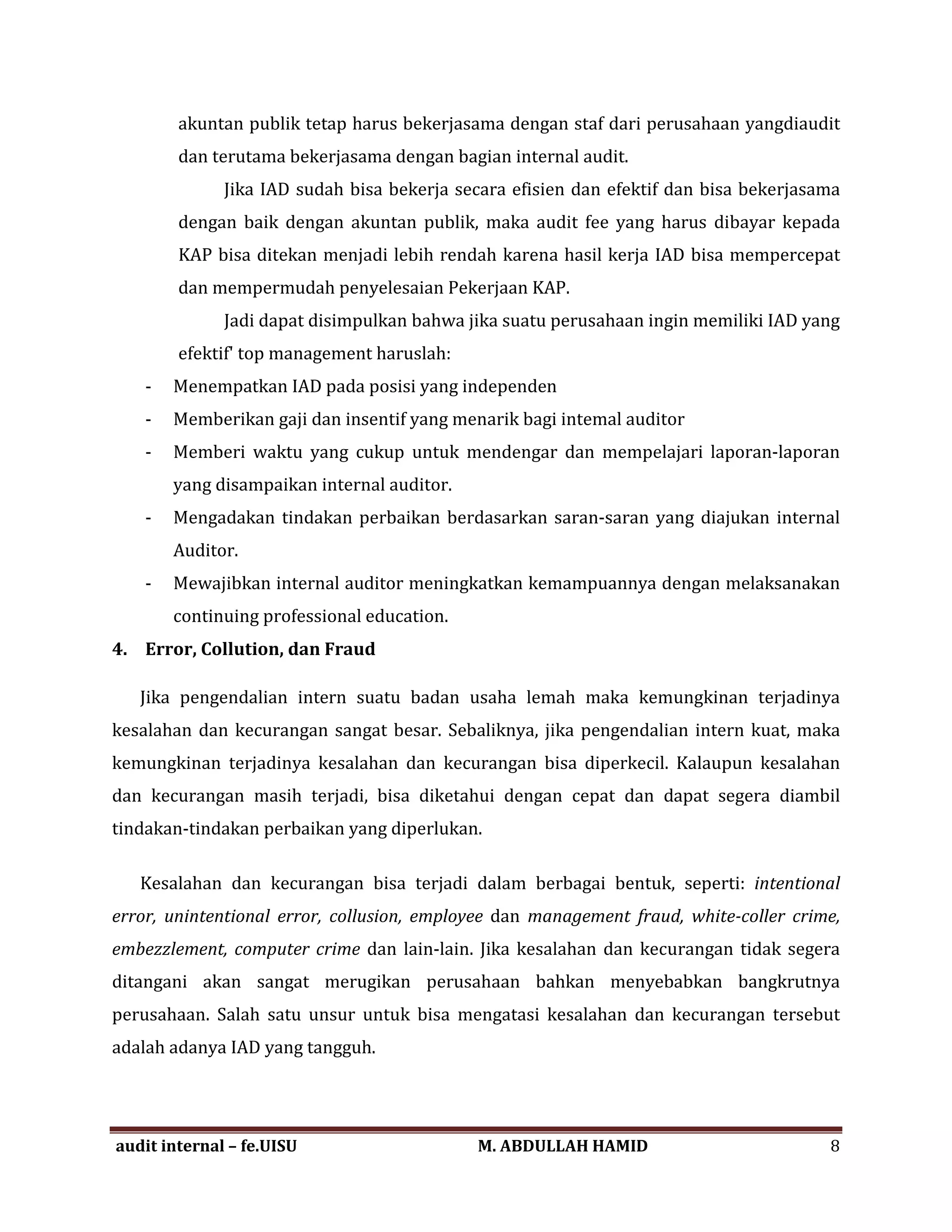 Tugas pengauditan audit internal | PDF