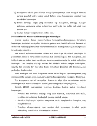 Tugas pengauditan audit internal | PDF