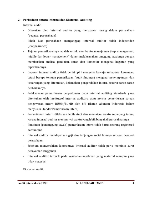 Tugas pengauditan audit internal | PDF