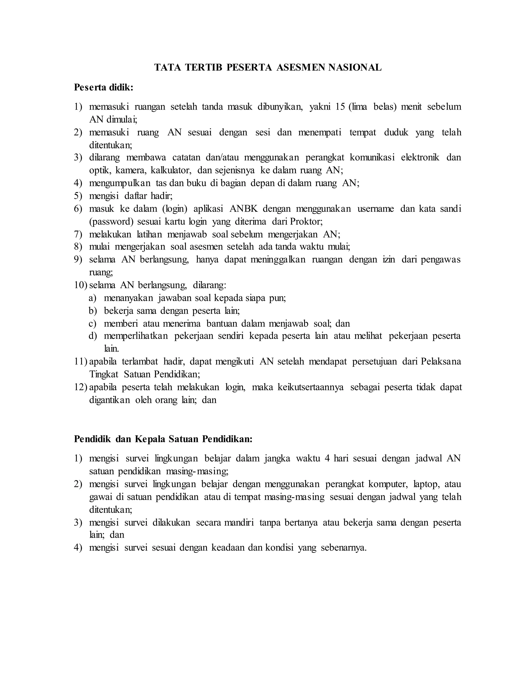 Tugas pengawas proktor teknisi | DOCX