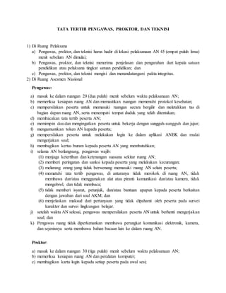 Tugas pengawas proktor teknisi | PDF