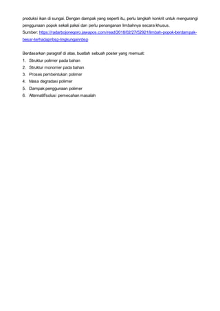 Polimer (Pengembangan Pembelajaran HOTS: RPP, LKS) | DOCX