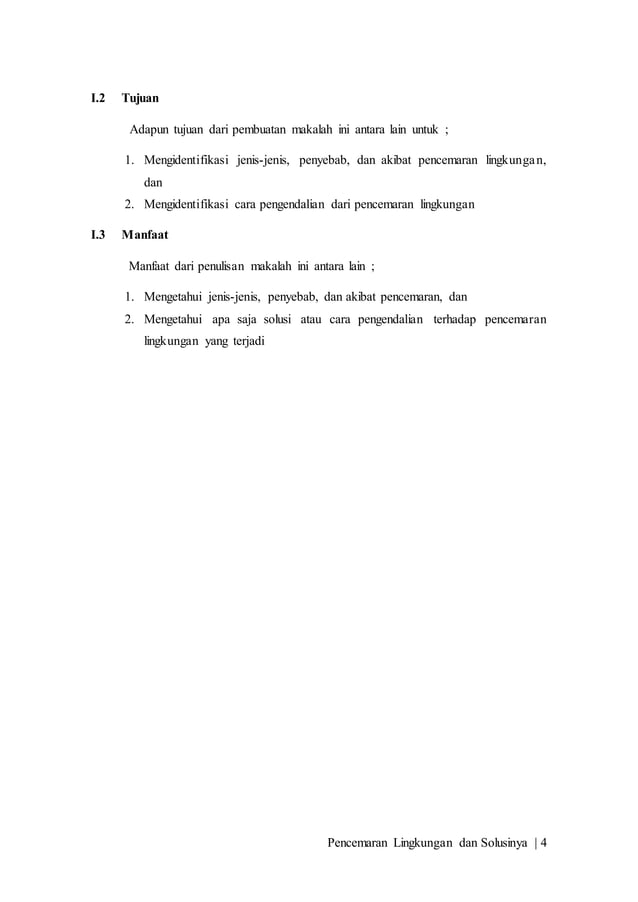 Makalah Pencemaran Lingkungan dan Solusinya | DOCX