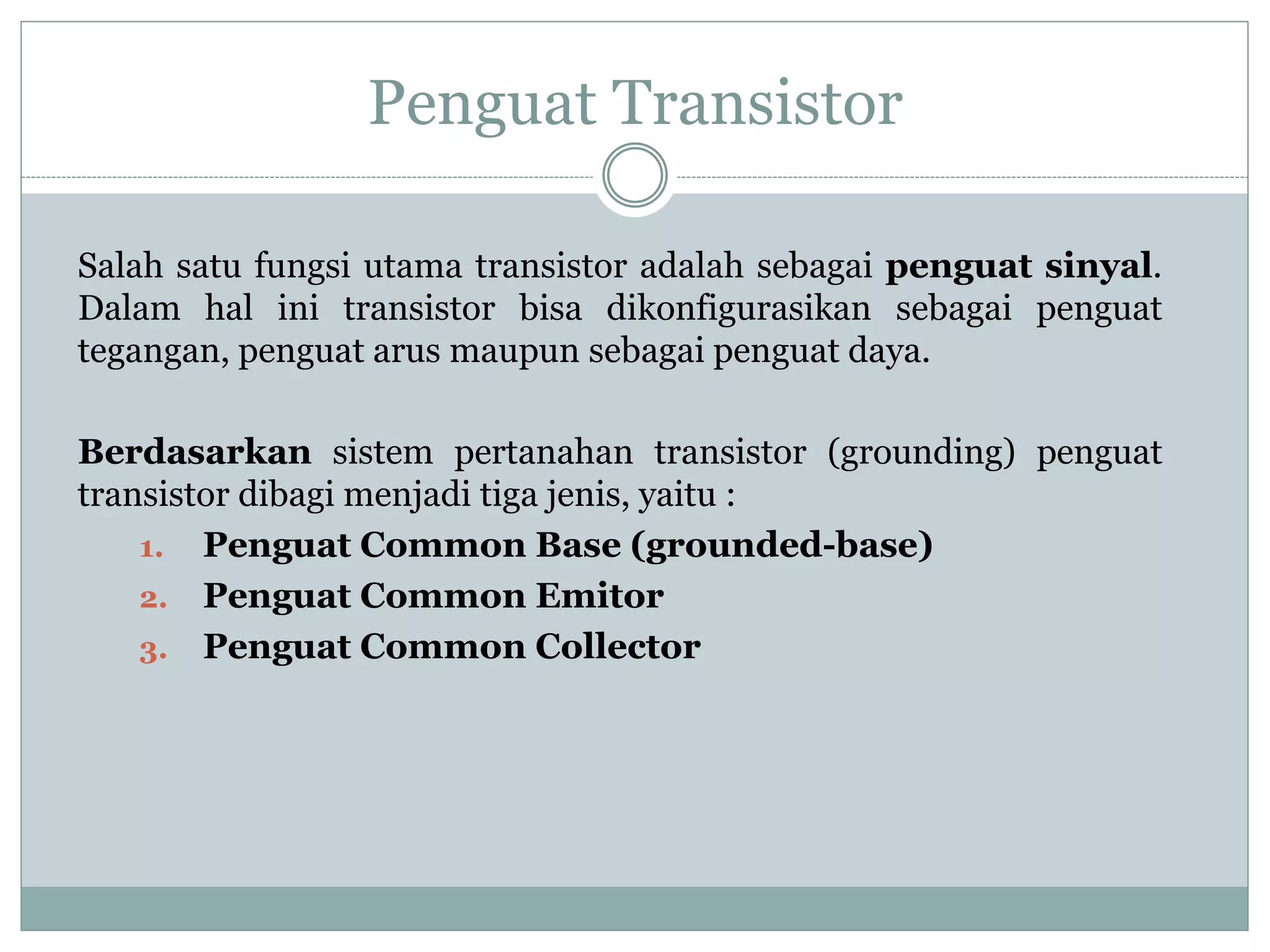 Tugas penguat transistor | PPT