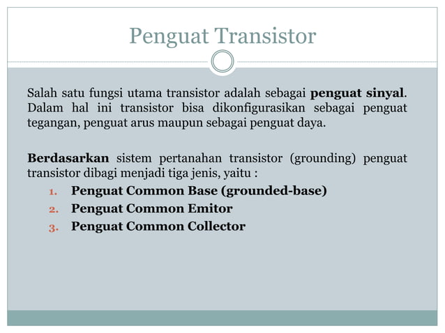 Tugas penguat transistor | PPT