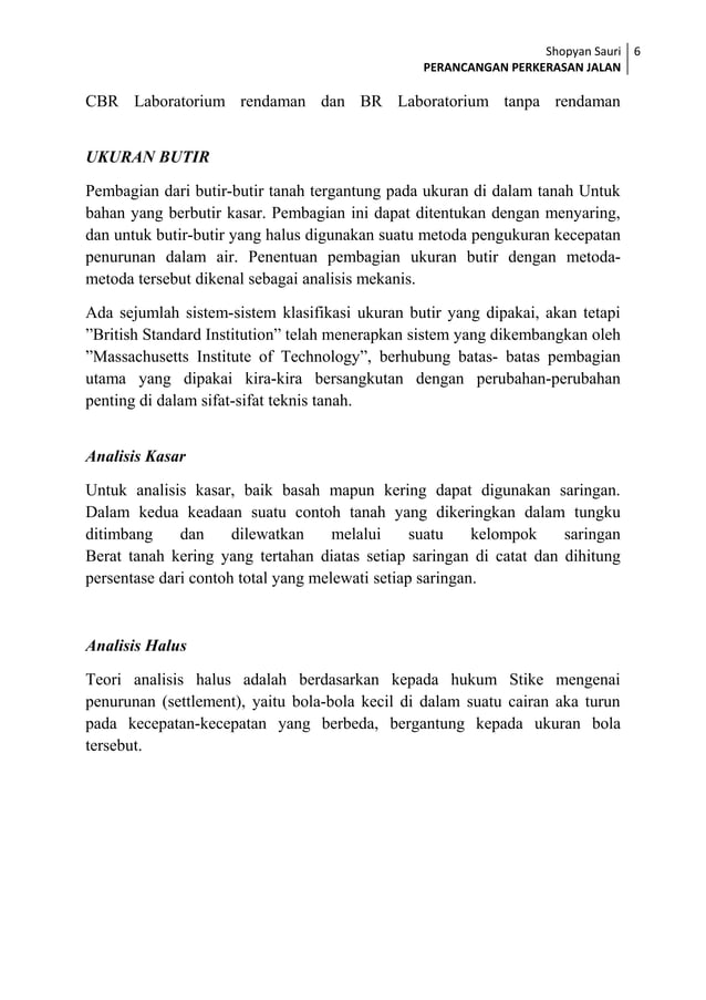 Tugas perancangan perkerasan jalan raya CBR | DOC