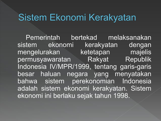perekonomian indonesia sistem ekonomi indonesia | PPT