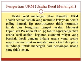 perekonomian indonesia ukm | PPTX