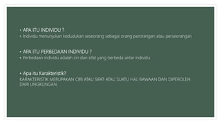 dasar-dasar perilaku individu | PPTX