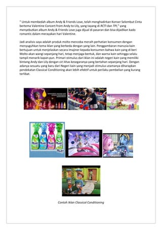 Tugas perilaku konsumen mengenai iklan | DOCX