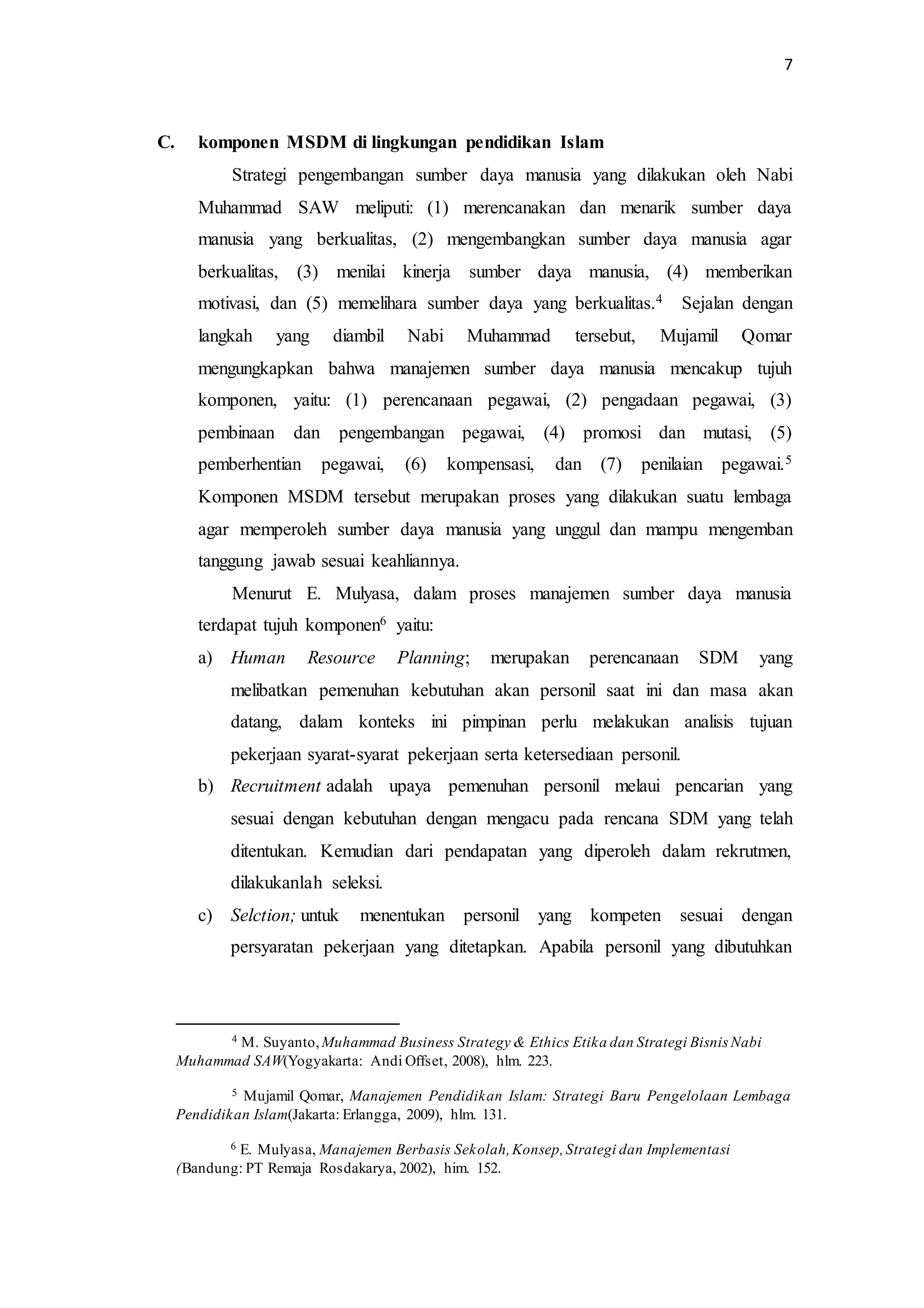 Sumber daya manusia pada lembaga pendidikan islam | PDF