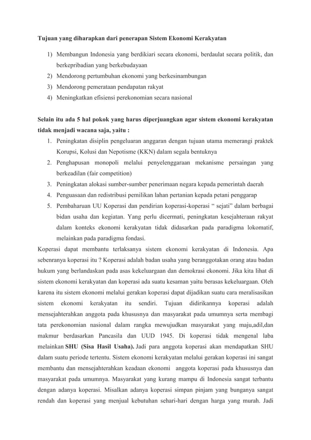 SISTEM EKONOMI KERAKYATAN MELALUI WADAH GERAKAN KOPERASI INDONESIA | DOCX
