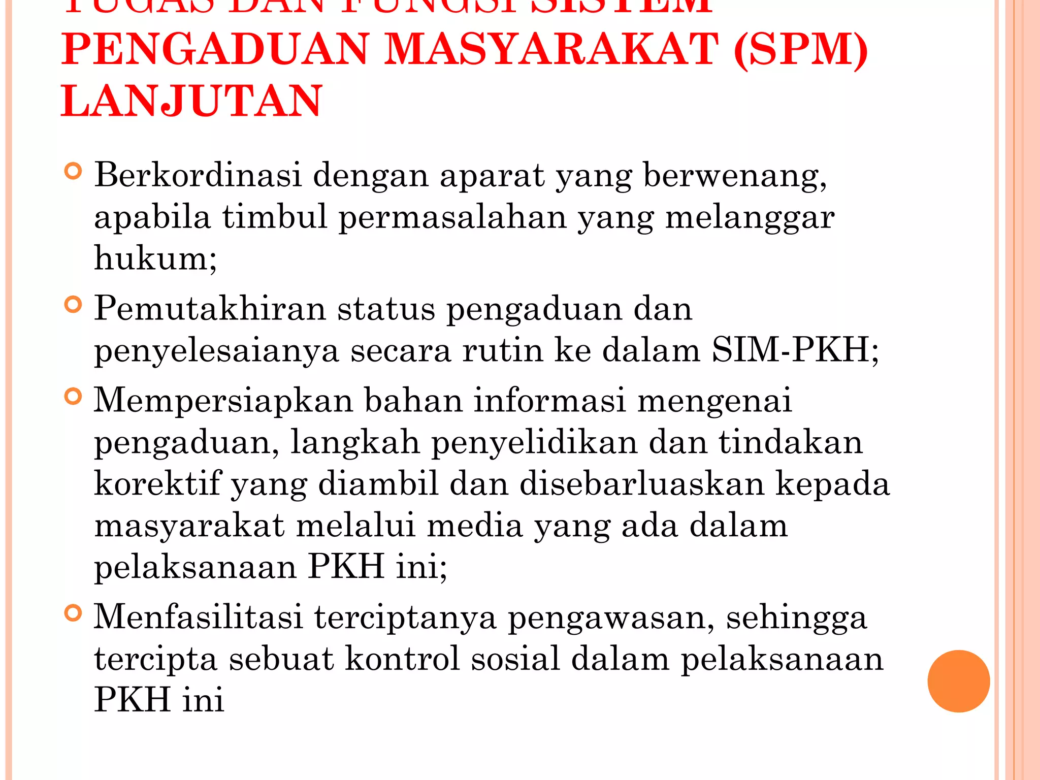 Tugas pokok dan fungsi operator pkh (diklat 2013) 2 | PPT