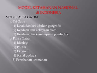 Ketahanan Nasional Sebagai Geostrategi Indonesia | PPT