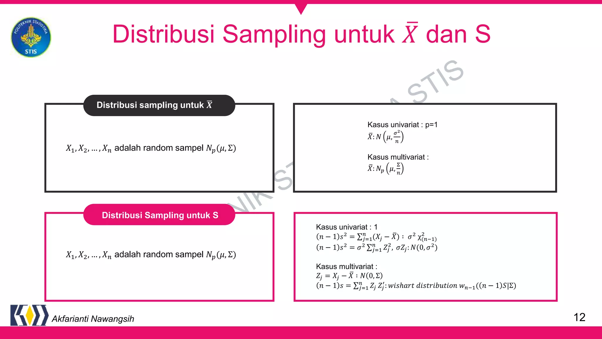 APG Pertemuan 4 : Multivariate Normal Distribution | PPTX