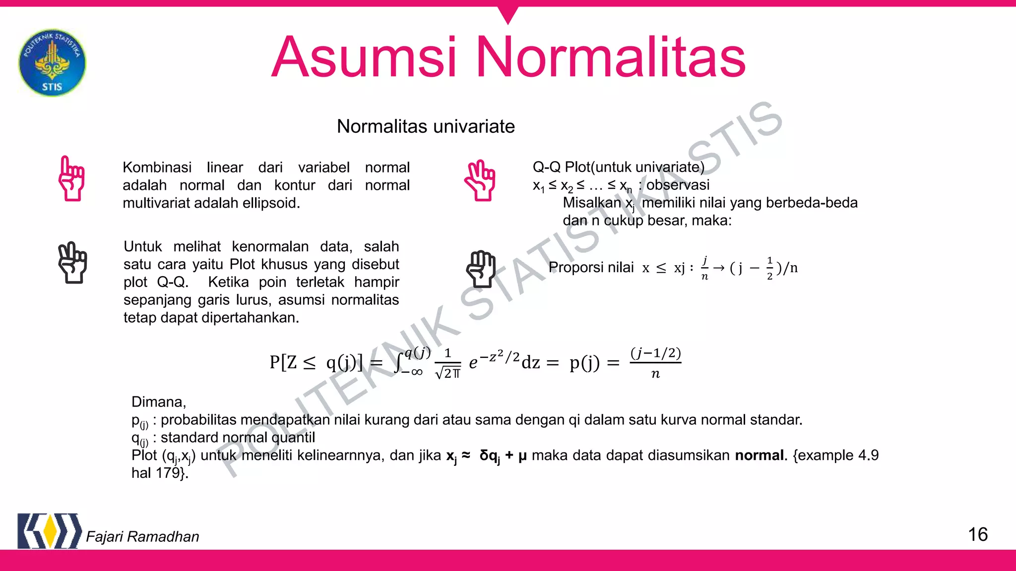 APG Pertemuan 4 : Multivariate Normal Distribution | PPTX