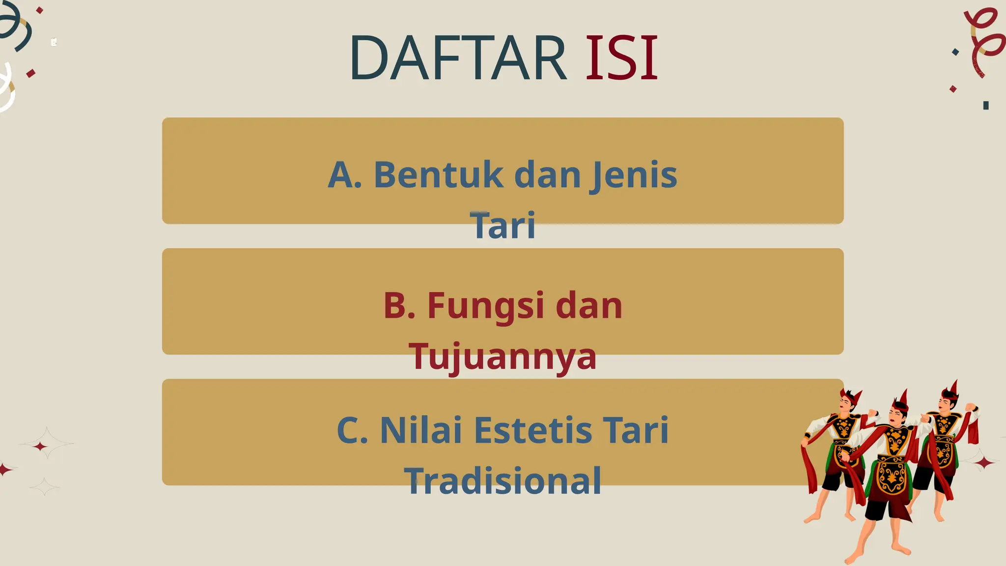 Bentuk dan jenis nilai estetis gerak tari tradisional | PPT