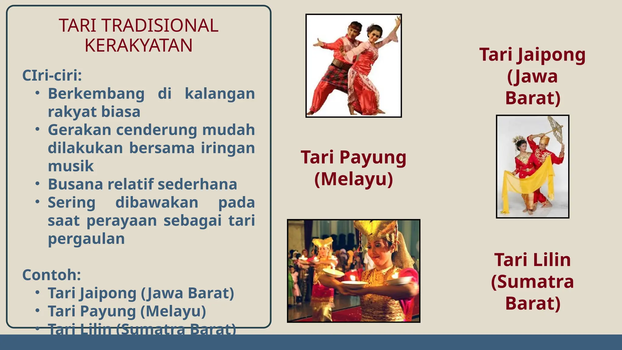 Bentuk dan jenis nilai estetis gerak tari tradisional | PPT