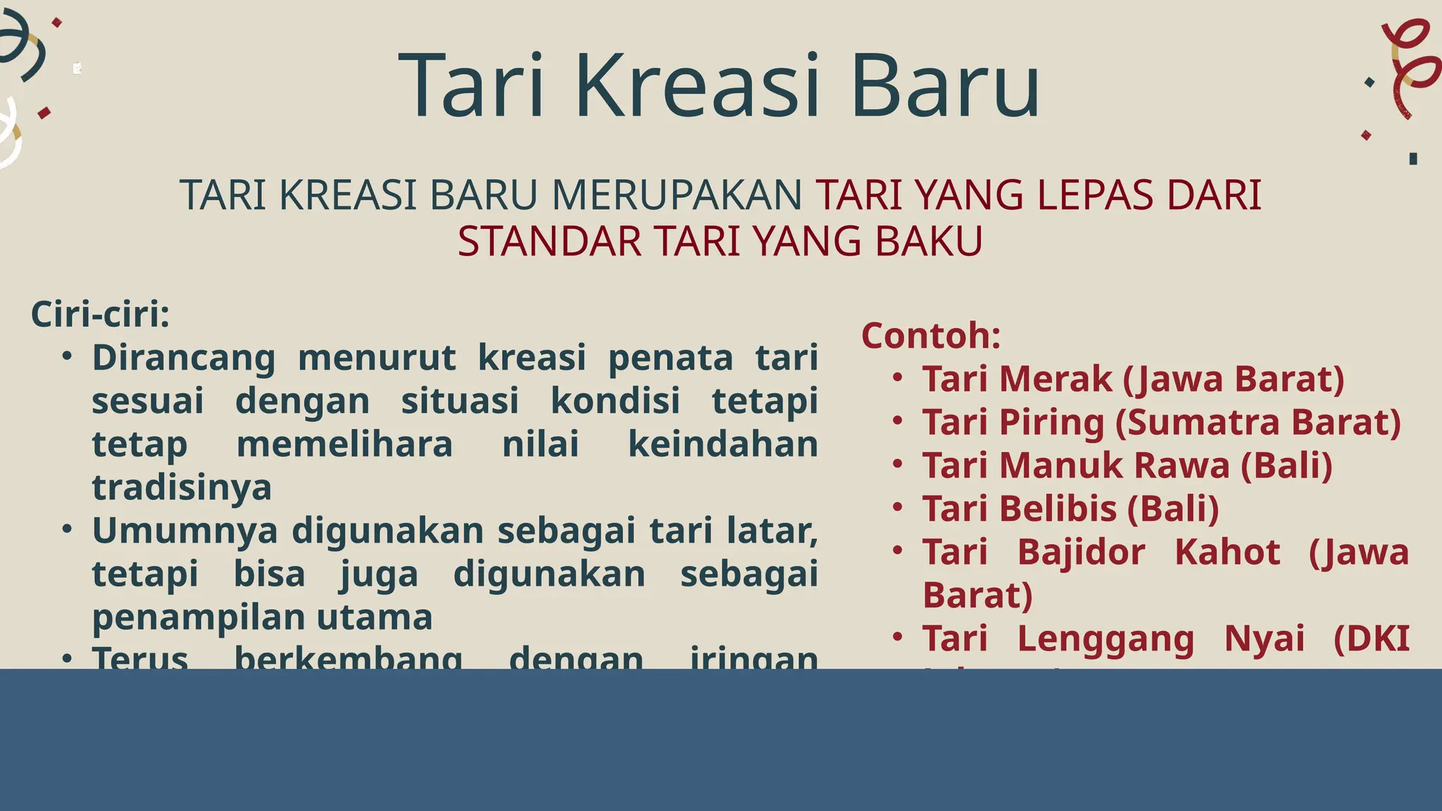Bentuk dan jenis nilai estetis gerak tari tradisional | PPT