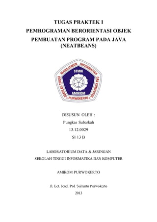 Tugas Praktikum Pemrograman Berorientasi Objek | DOCX