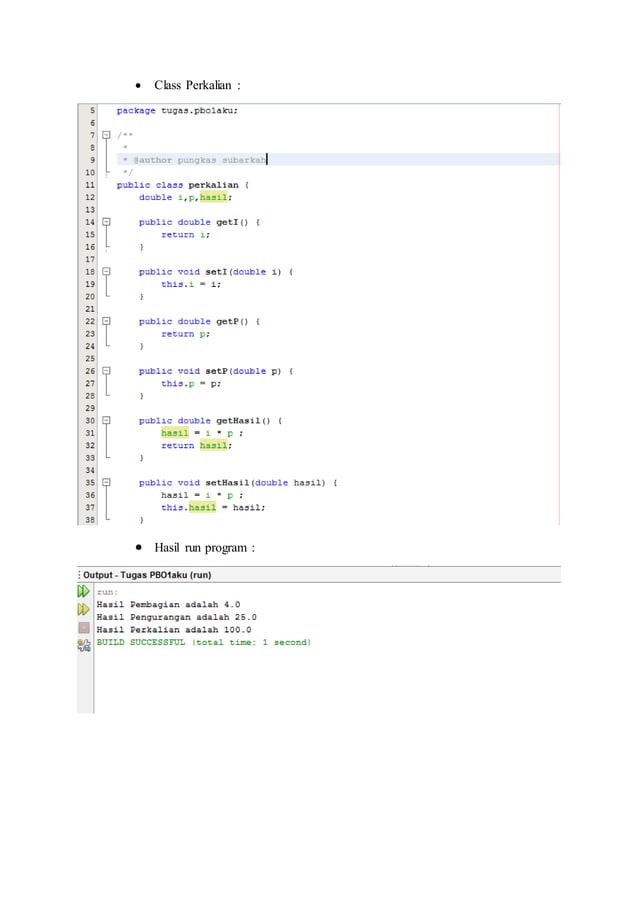 Tugas Praktikum Pemrograman Berorientasi Objek | DOCX