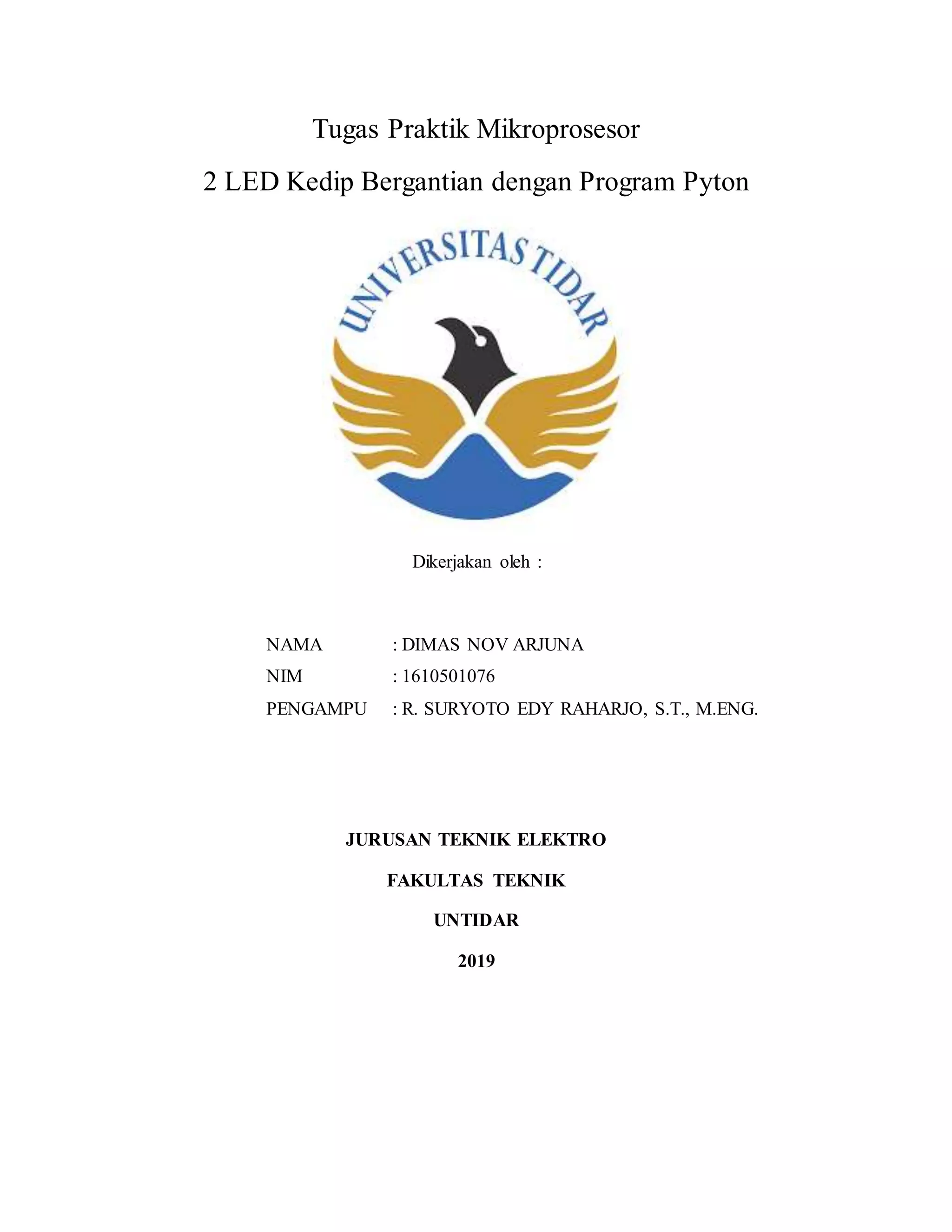 Tugas Praktik Microprosesor 2 LED | DOCX