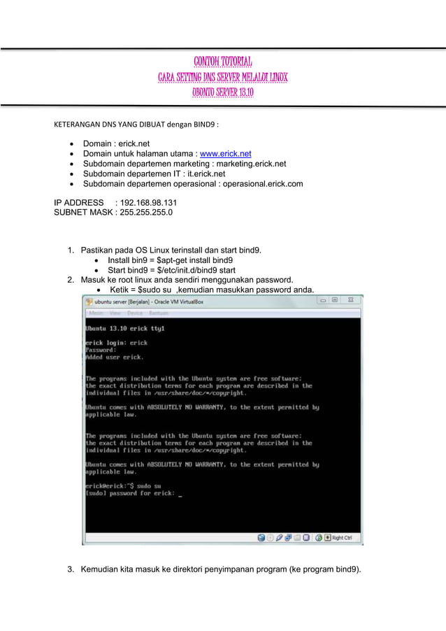 Setting DNS pada ubuntu server | PDF