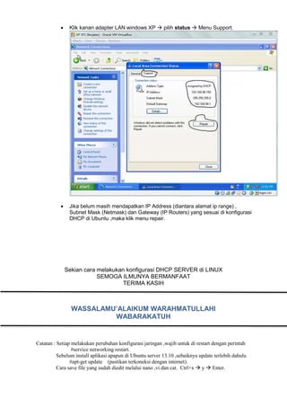Setting DHCP Ubuntu Server | PDF