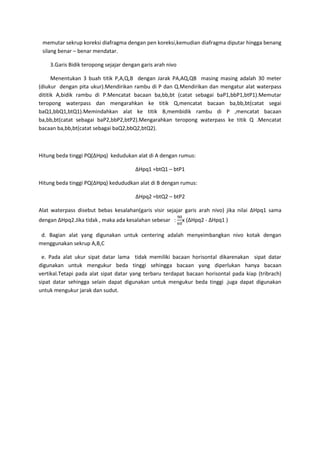 Tugas praktikum (Sipat Datar) | PDF