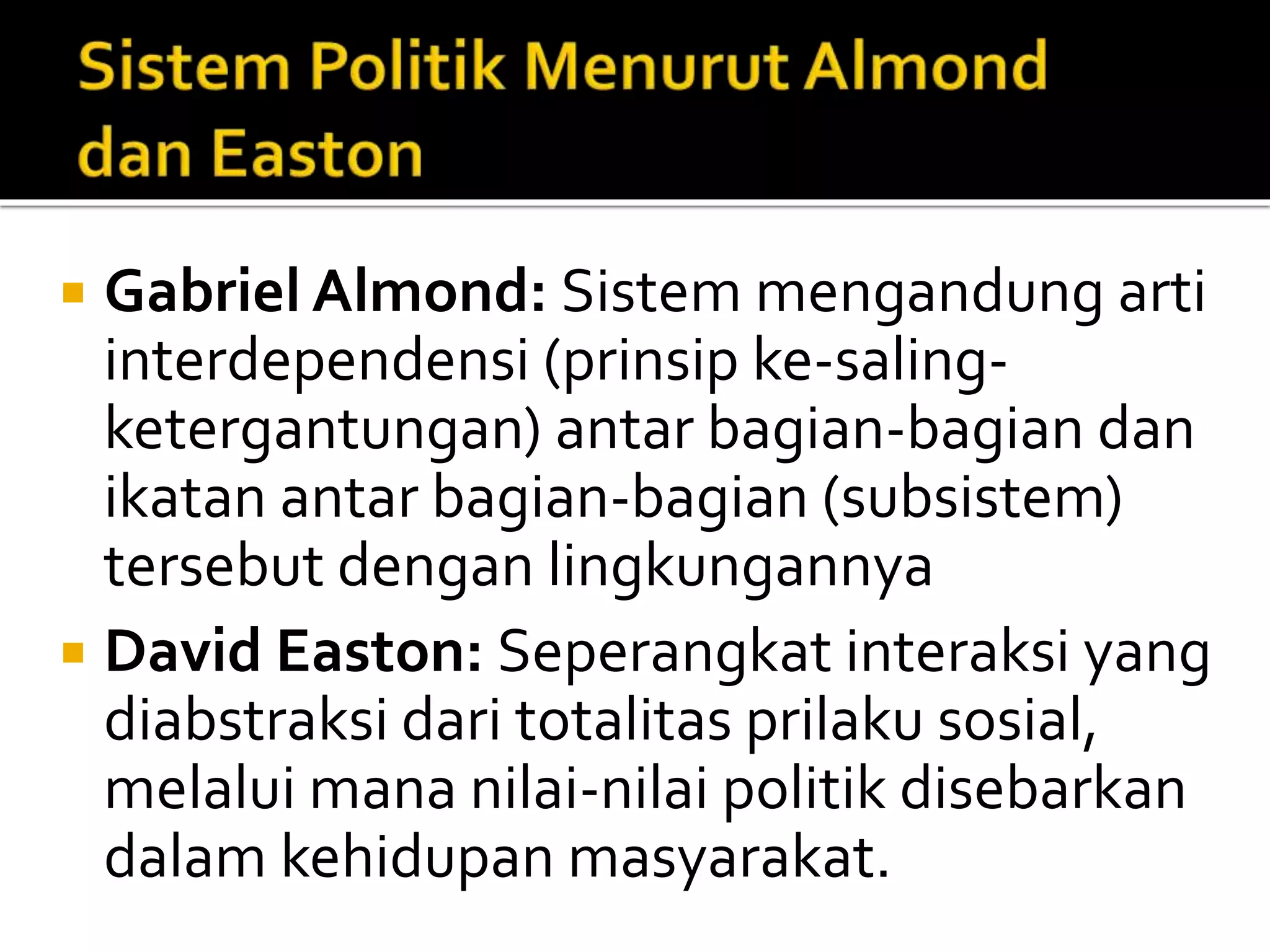 Teori sistem politik | PPTX