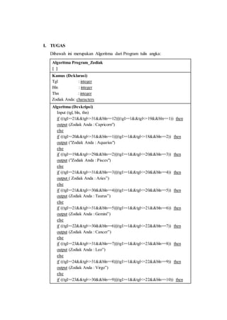 Tugas program zodiak | DOCX