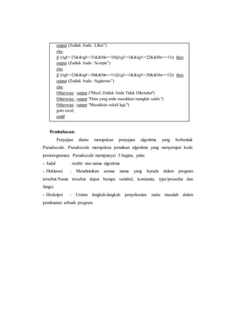 Tugas program zodiak | DOCX