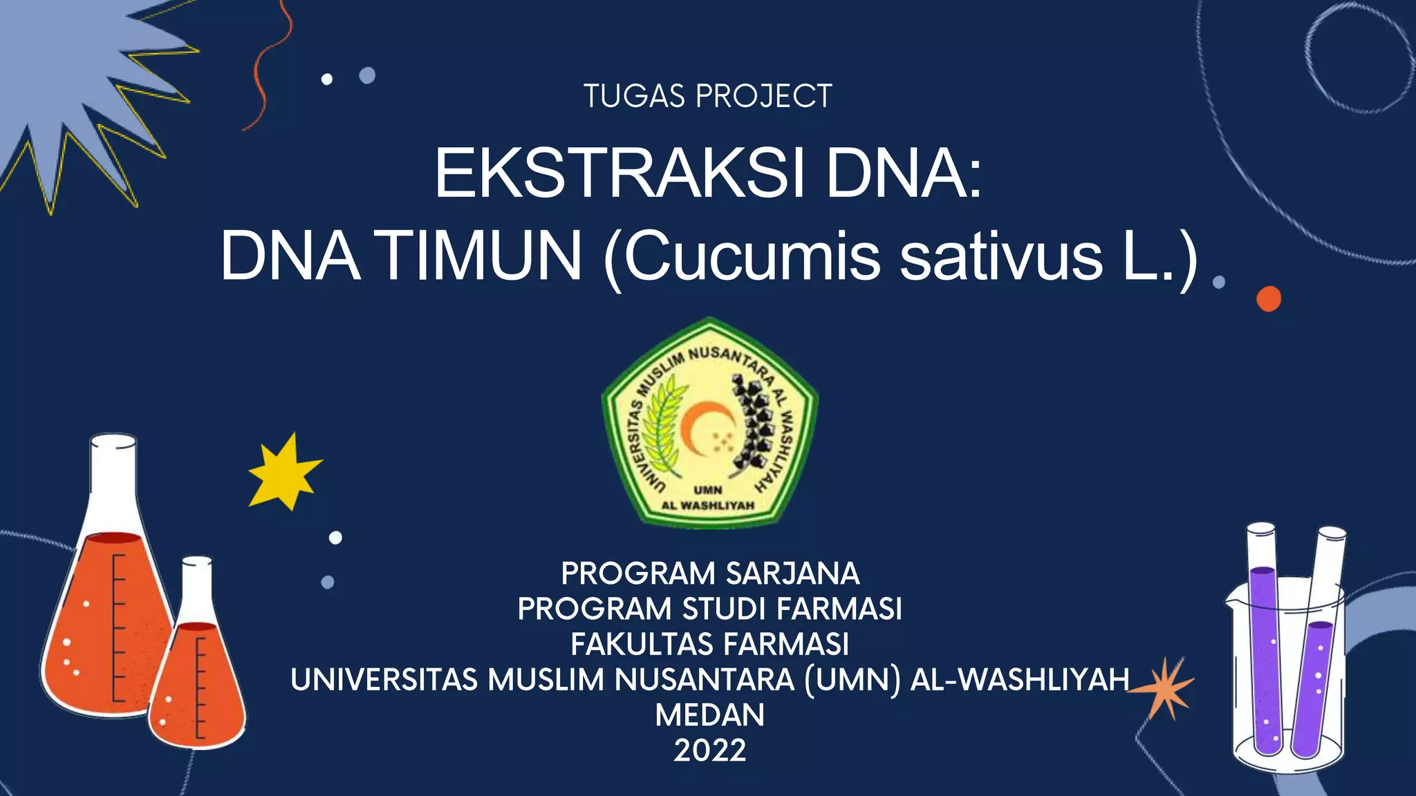 TUGAS BIOTEKNOLOGI FARMASI-5B (EKSTRAKSI DNA : DNA TIMUN) | Dosen: Yayuk Putri Rahayu, SSi, MSi ...