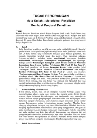 Tugas proposal | PDF