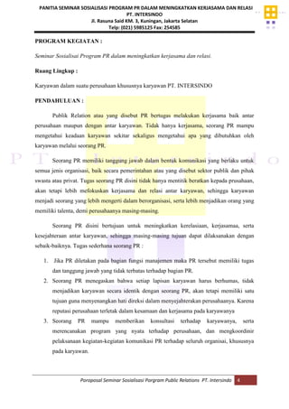 Tugas Proposal (Public Relation) | DOCX