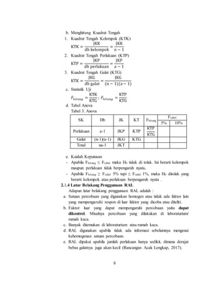 Tugas Rancangan Percobaan dengan metode RAL | DOCX