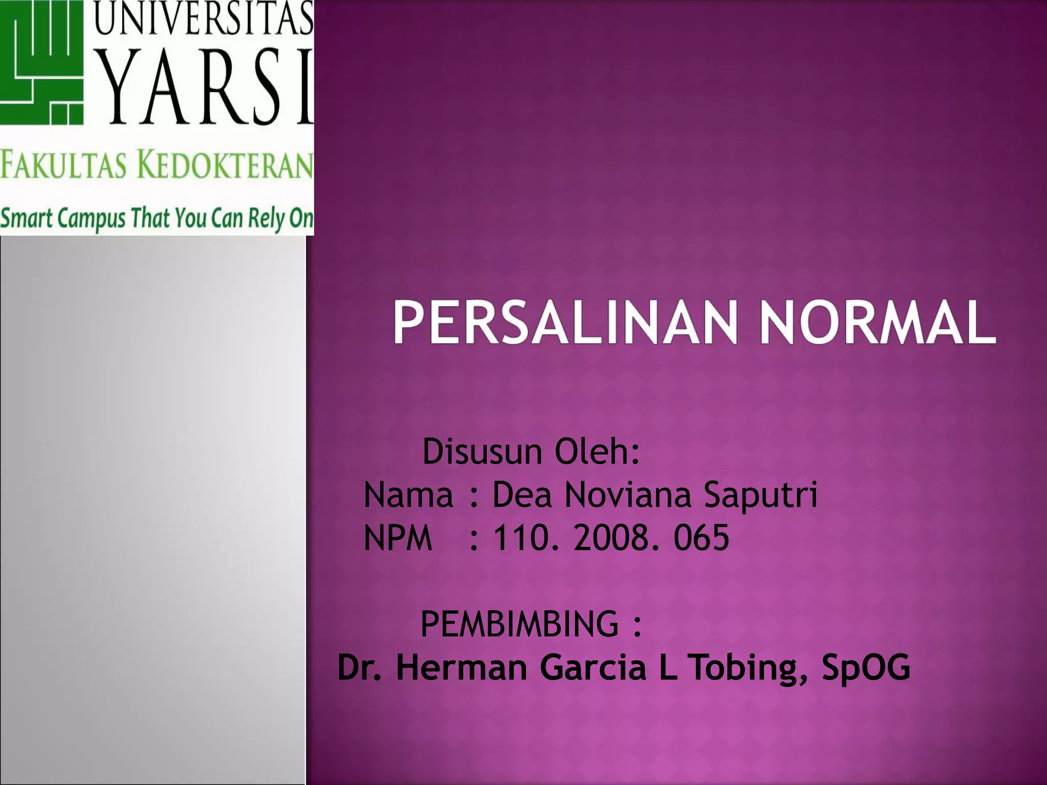 refrat persalinan normal ( 2-08-2013 RSUD SERANG ) | PPT